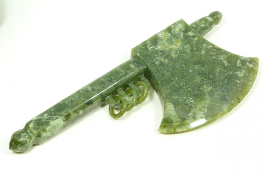 CHINESE JADE CARVED CEREMONIAL AXE