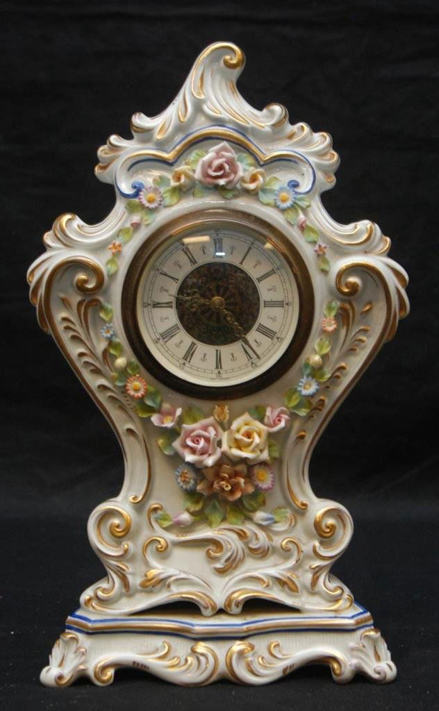 CAPODIMONTE ITALIAN PORCELAIN MANTLE CLOCK - Aug 10, 2013 | Elite ...