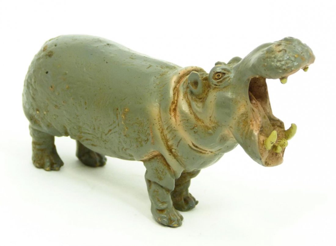 VIENNA STYLE COLD PAINTED BRONZE HIPPO FIGURE