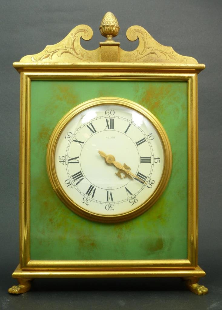 RELIDE VINTAGE FRENCH BRASS MANTEL CLOCK