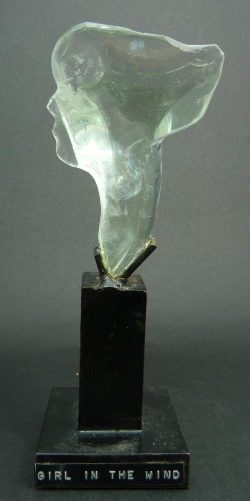 PASCAL GLASS SCULPTURE TITLED 'GIRL IN THE WIND'