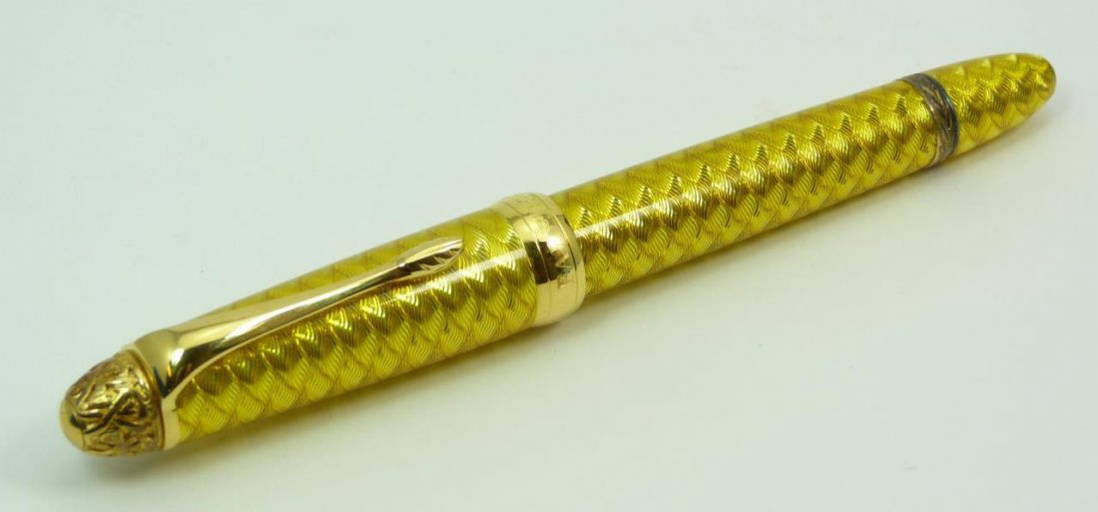 Faberge Guilloche Enamel Fountain Pen