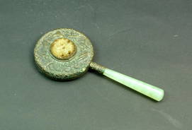 RARE 19TH C. CHINESE SILVER JADE HANDLE MIRROR - Jun 14, 2014 | Elite ...