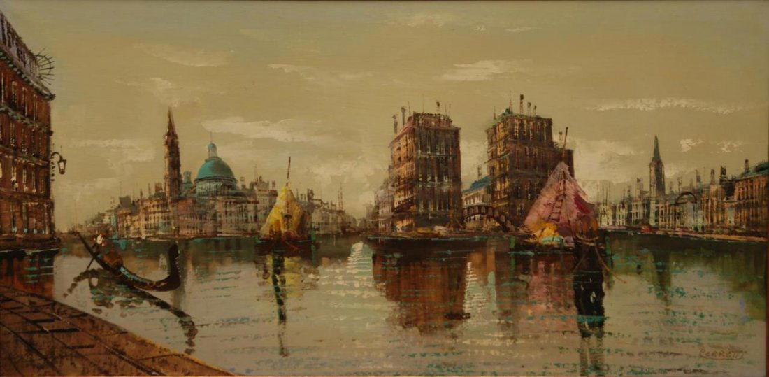 PERRETTI OIL PAINTING ON CANVAS OF VENETIAN SCENE - Apr 26, 2014 ...