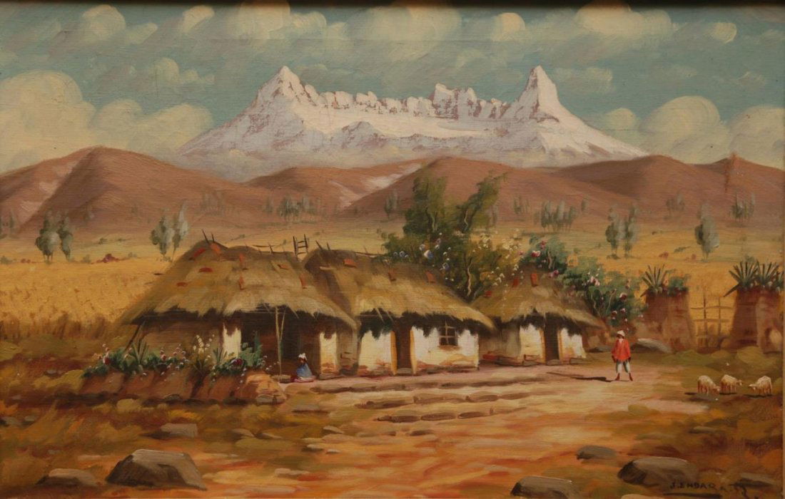 OIL ON CANVAS LANDSCAPE SIGNED J. ENDARA R