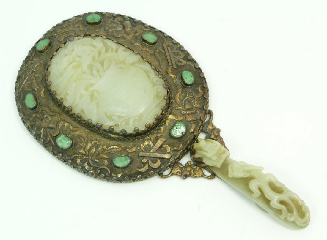 RARE 19TH C. CHINESE SILVER JADE HANDLE MIRROR - Jun 14, 2014 | Elite ...