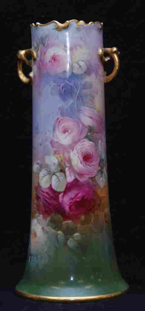 FABULOUS ANTIQUE LIMOGES LARGE HAND PAINTED VASE - May 31, 2014 | Elite ...