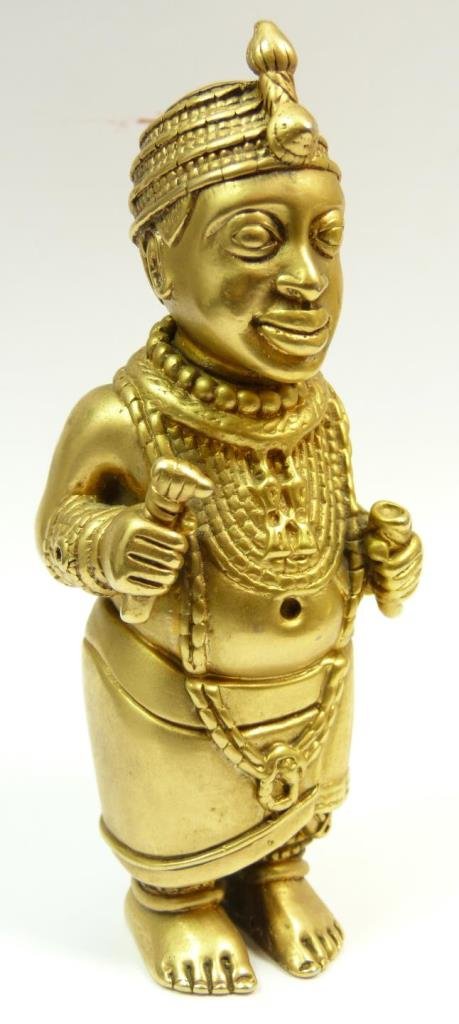 BENIN OBA WEST AFRICAN GOLD STATUE