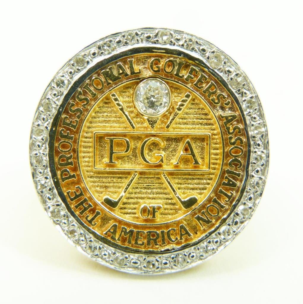 RARE 14KT YELLOW GOLF PGA RING