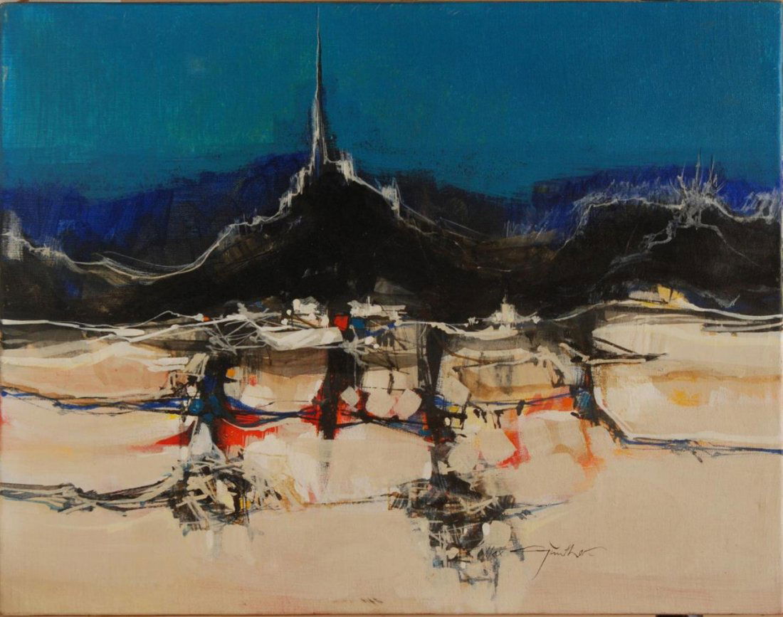 MAX GUNTHER LANDSCAPE OIL PAINTING ON CANVAS