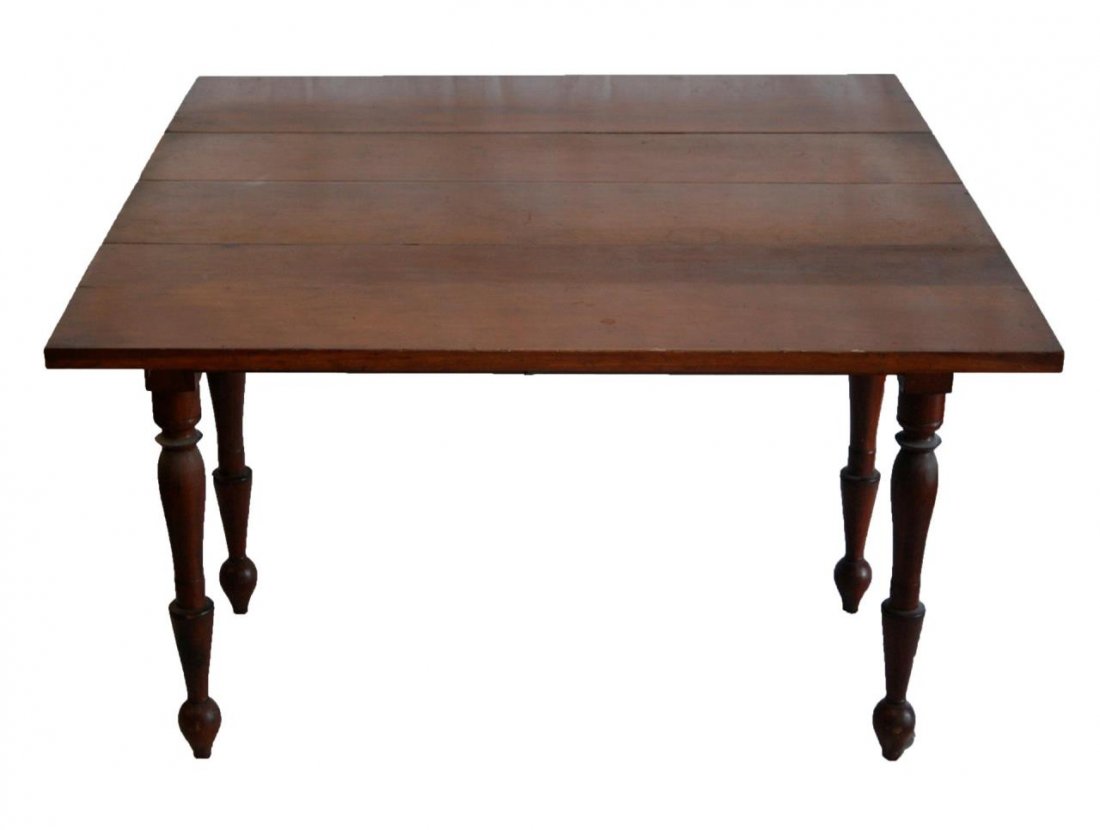 Antique Square Form Drop Leaf Table