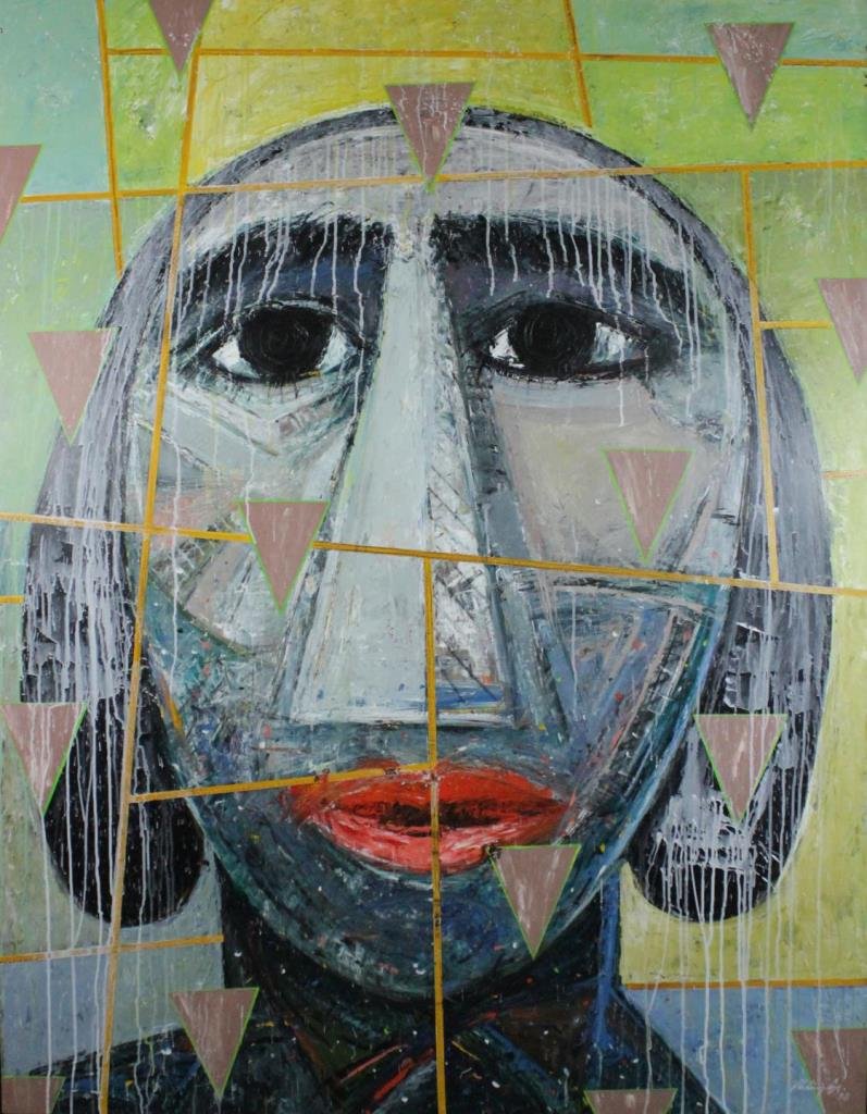 VLADIMIR CORA MEXICAN ACRYLIC 'RETRATO CO RAYAS'