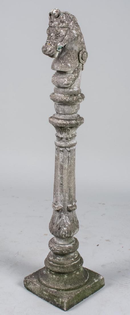Concrete Horsehead Hitching Post