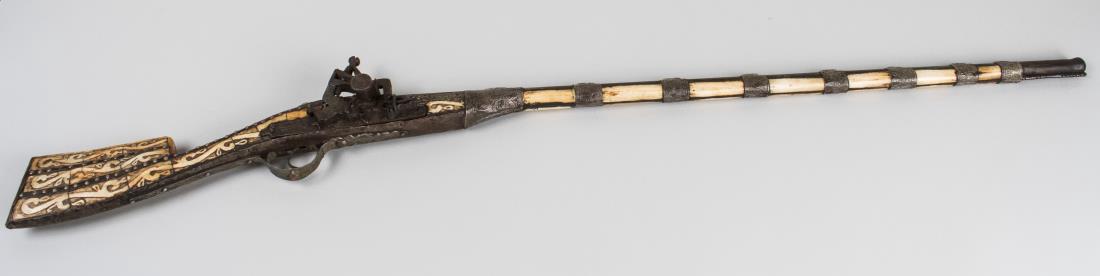 Middle Eastern Flintlock Jezail Rifle