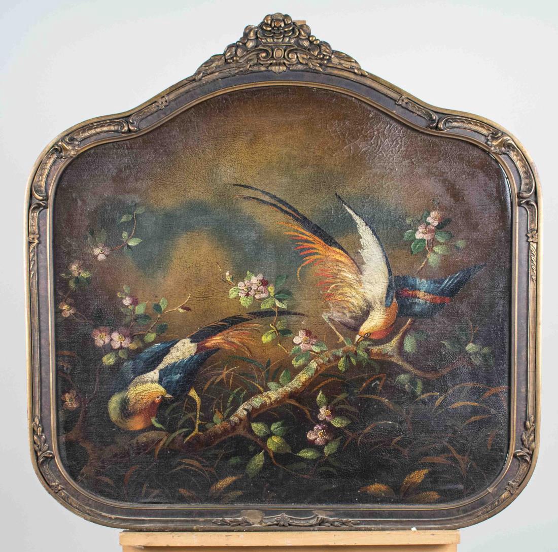 Still Life Painting of Birds and Flowers