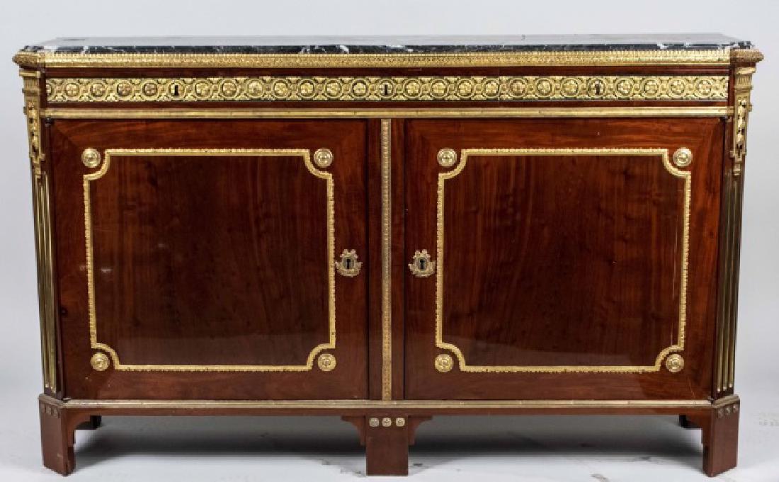 Gilt Bronze Mounted Marble Top Side Cabinet