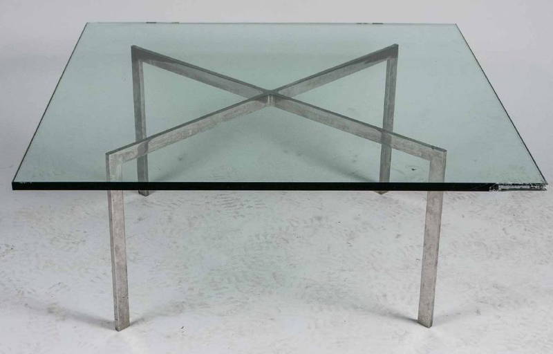 Mies Van Der Rohe Glass Top Coffee Table