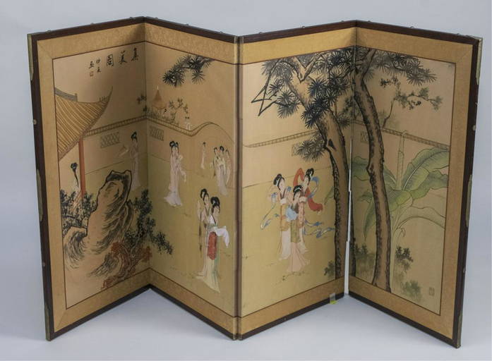 Asian Four Panel Paper Screen (#0528) on Jan 25, 2020 | Capo Auction in NY
