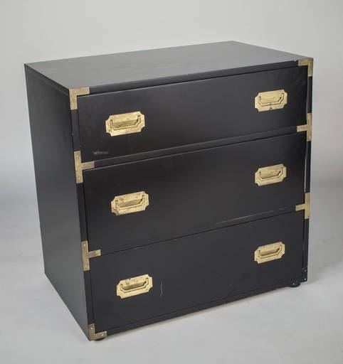 Vintage Black Campaign Style Chest