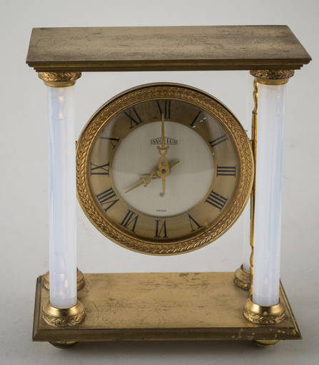 Angelus Gilt Bronze Desk Clock