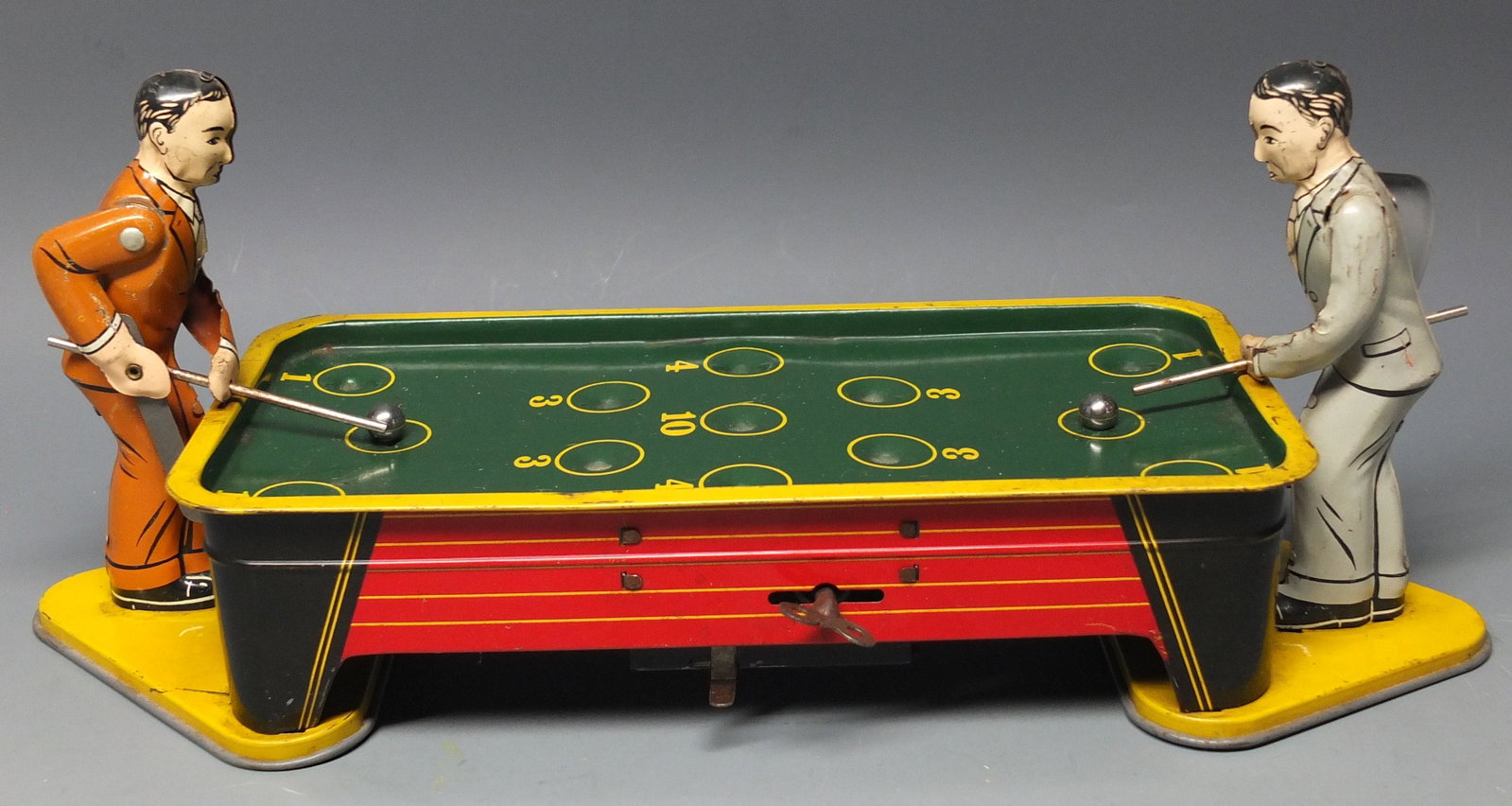 Vintage Billiards Pool Player Tin Wind Up