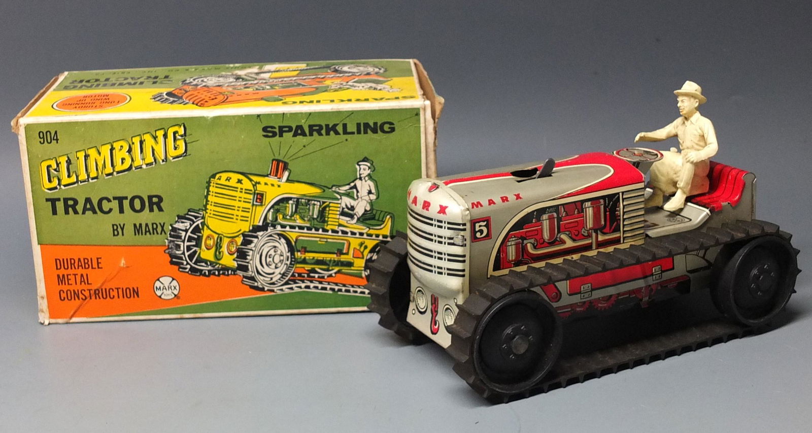 Marx Climbing Tractor No. 904 & B0x