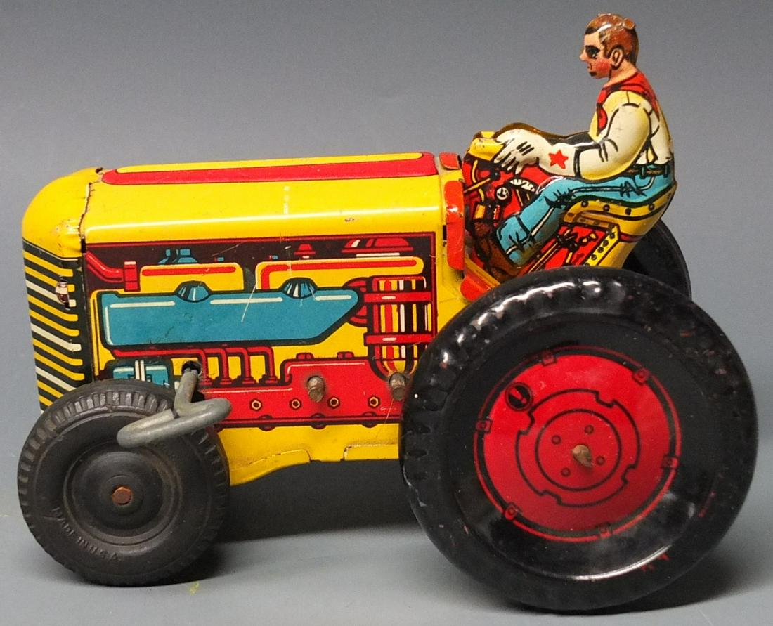 Vintage Marx Tin Wind Up Tractor