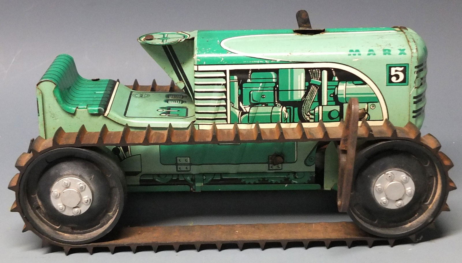 Vintage Marx Tin Wind Up Tractor