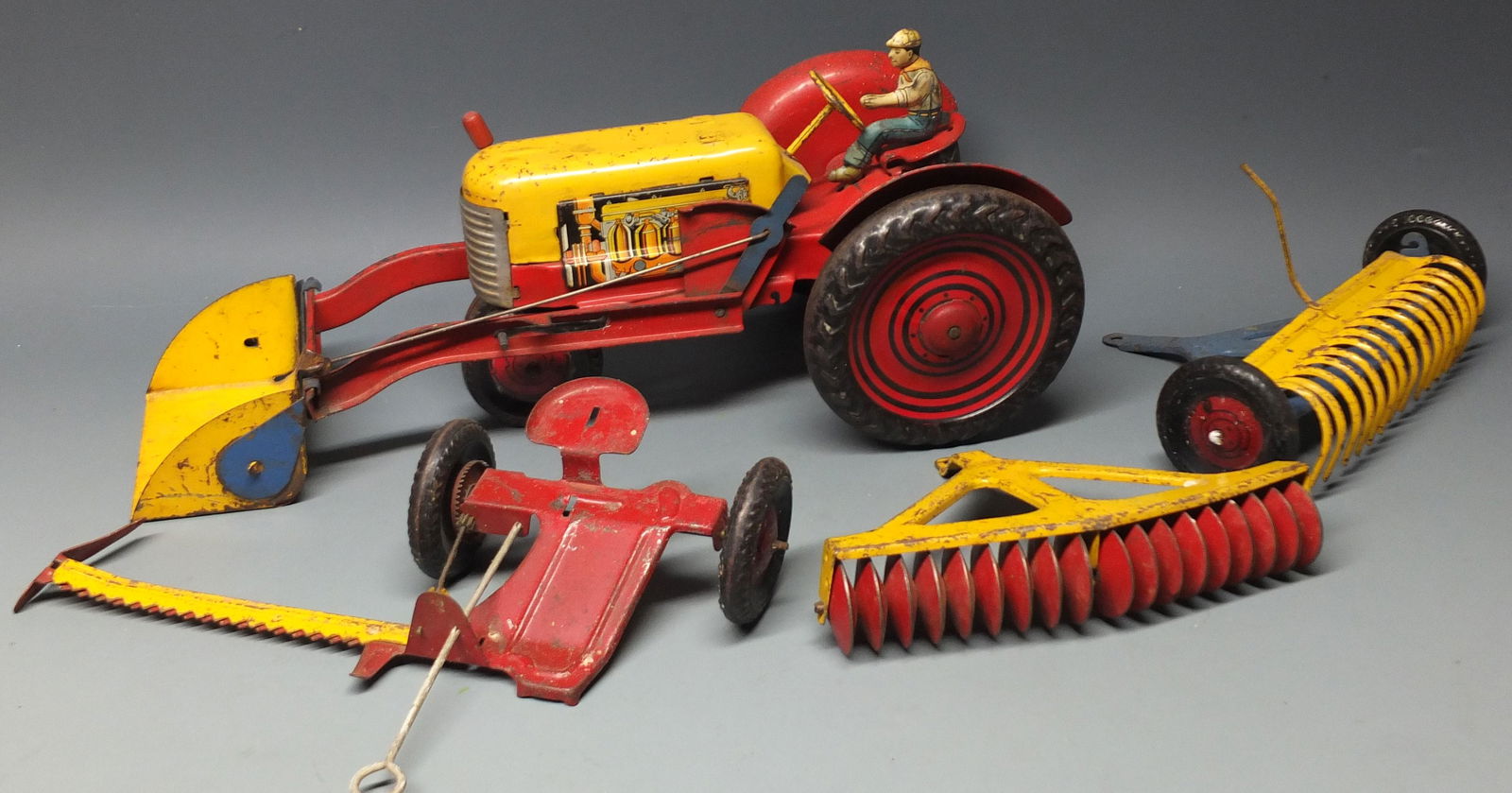 Vintage Marx Farm Tractor & Implements