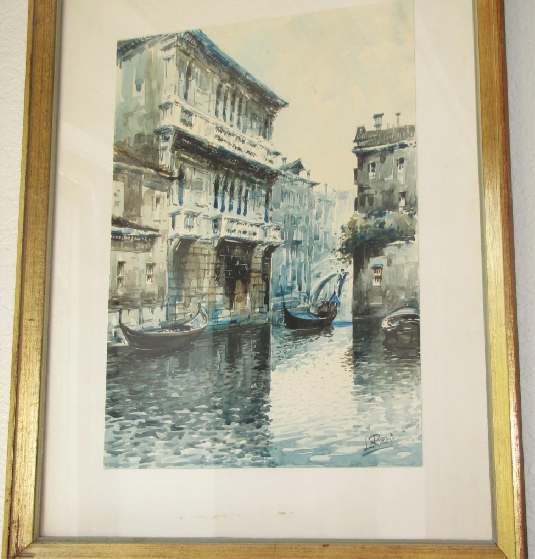 LORENZO RIZZI, FRAMED WATERCOLOR PAINTING