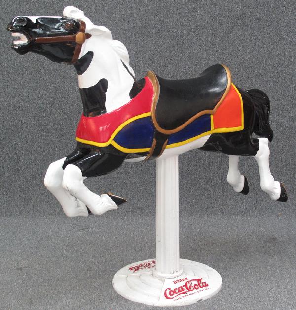 134: COCA COLA CAST IRON CAROUSEL HORSE mid- 20th cen