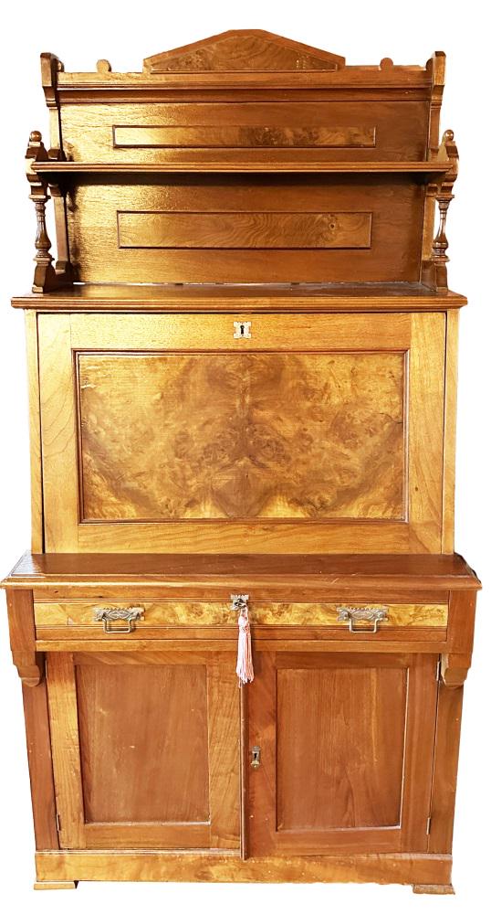 Victorian Walnut Drop Front Writing Desk