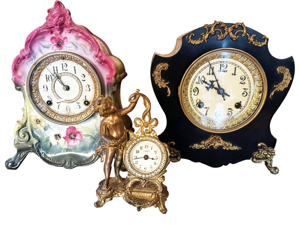 Lot Of (3) Vintage Table Clocks