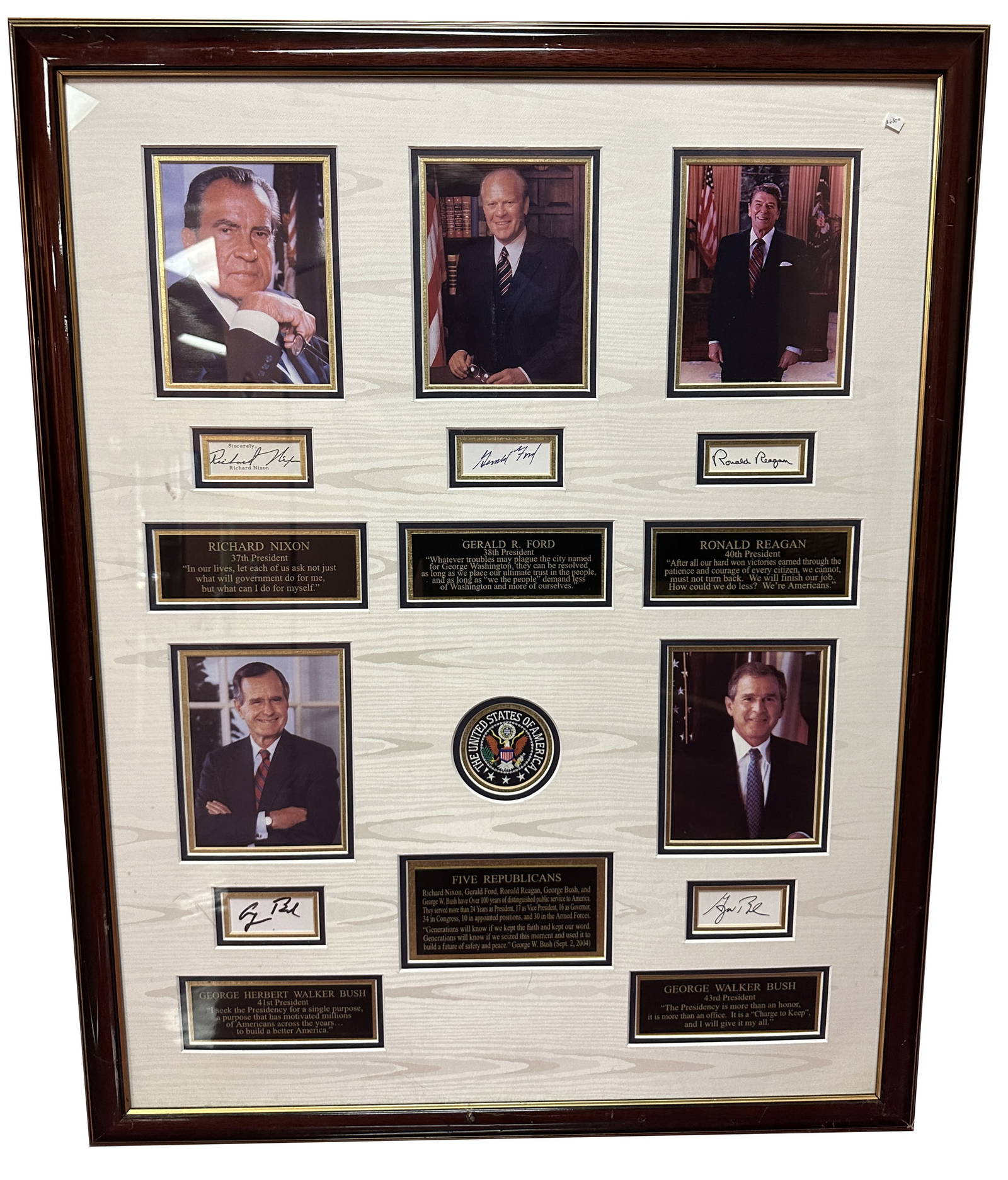 Republican Framed Presidential Wall Hanging Auction