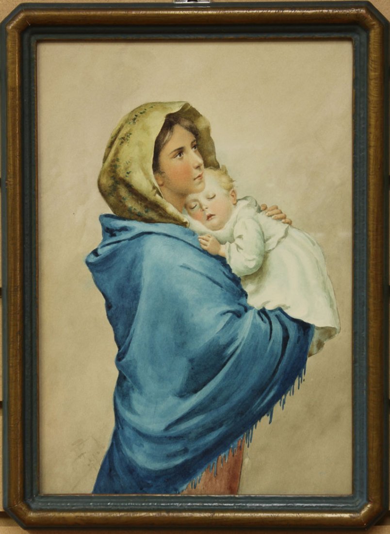 Roberto Ferruzzi Watercolor (1853 1934) Sight 8 1/4" X