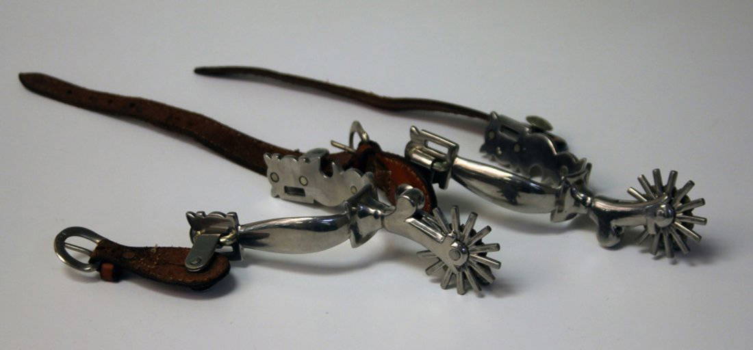 Pair Of Western Engraved Spurs