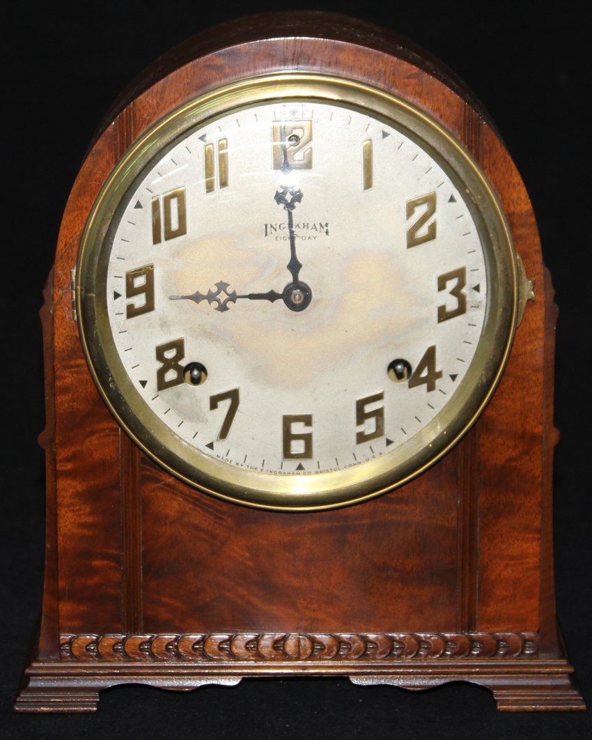 INGRAHAM " DOVER" WALNUT CLOCK (EIGHT-DAY)
