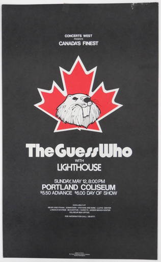 218: 1974 The Guess Who Concert Poster - Portland, OR - Sep 13, 2011 ...