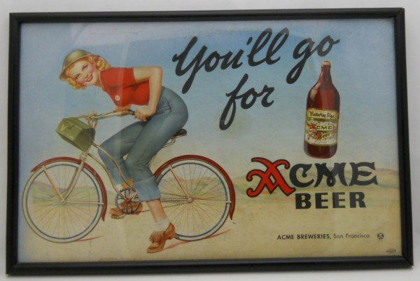 Acme Beer Wwii Girl Sign