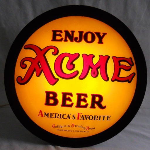 Acme Beer Saucer Sign 1930's