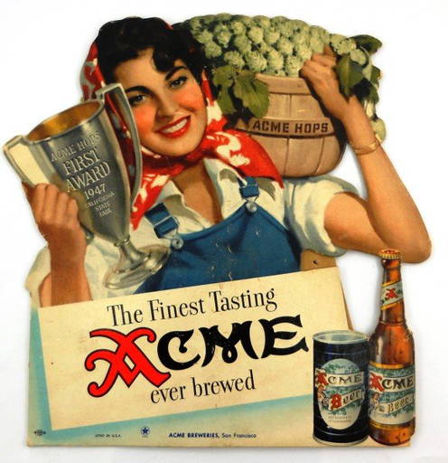 Acme Beer Die Cut Sign