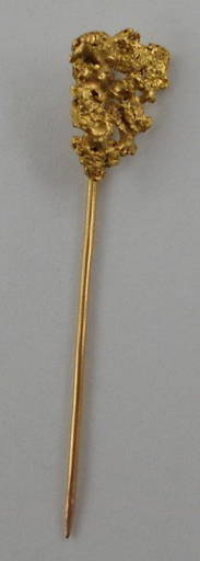 Arrowhead Shaped Gold Nugget Stick Pin