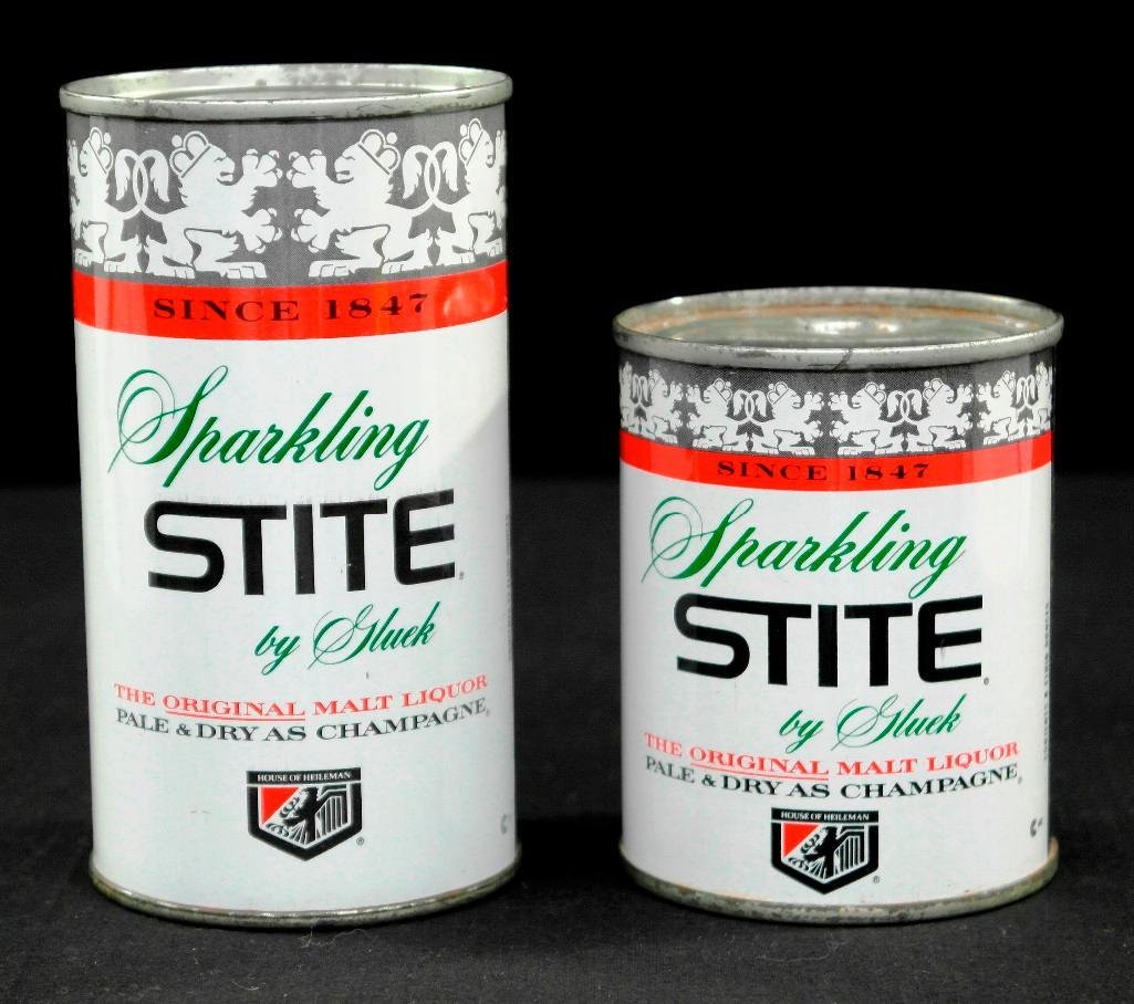 Two Different Gluek Sparkling Stite Malt Liquor Cans