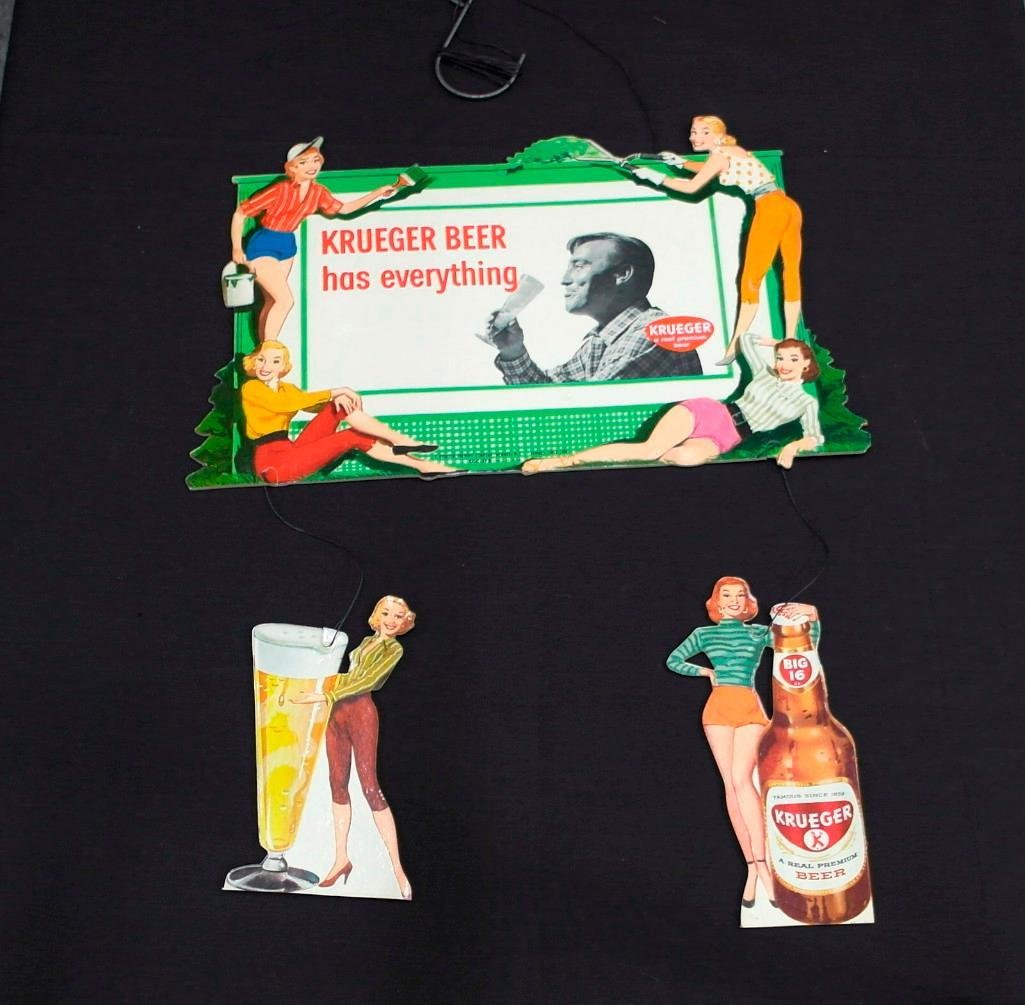 Krueger Beer Sign with Die-Cut Pin-up Girls - Sep 09, 2014 | Paige ...