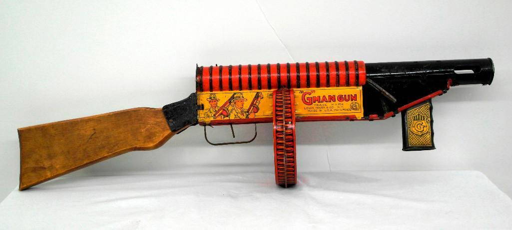 1930s Marx G Man Machine Gun