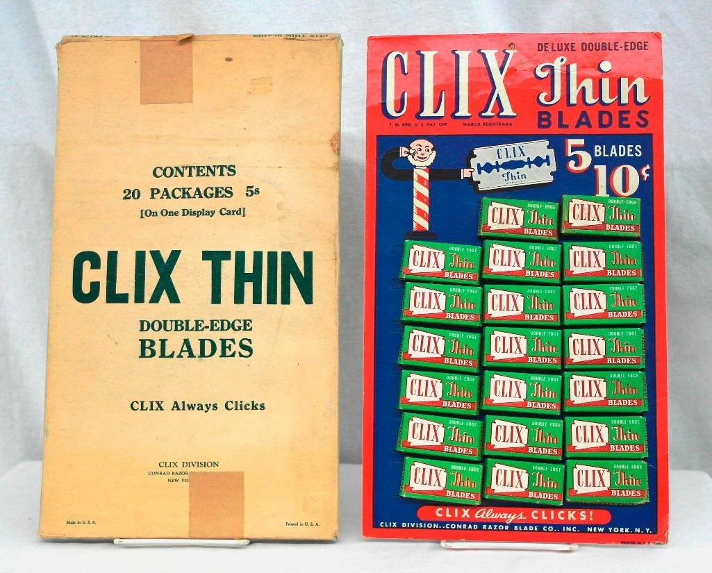 Clix Complete Razor Blade Display With Packing Box