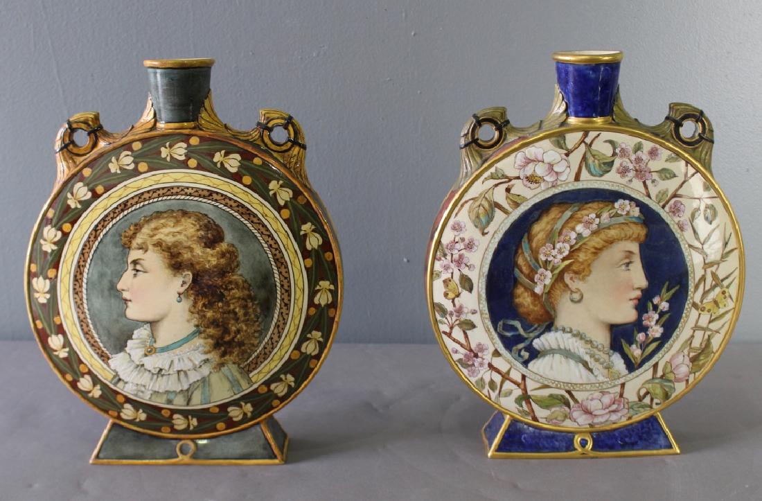 Mintons Art Pottery Studio Moon Flasks