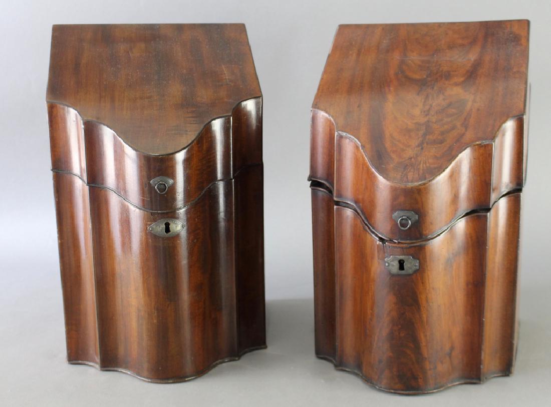 Pair Federal Period Knife Boxes