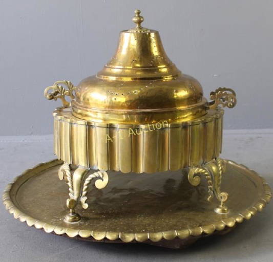 Monumental Brass Turkish Brazier, C. 1900