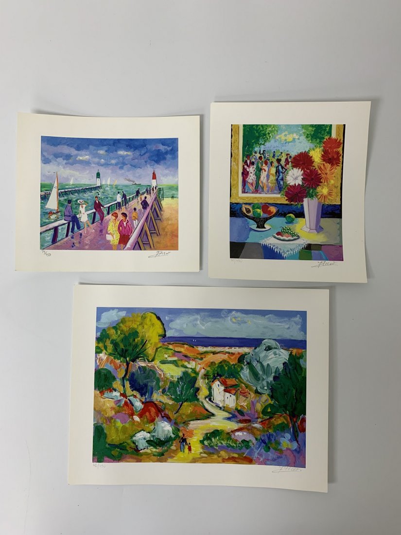 3 Lithograph Signed Jean Claude Picot